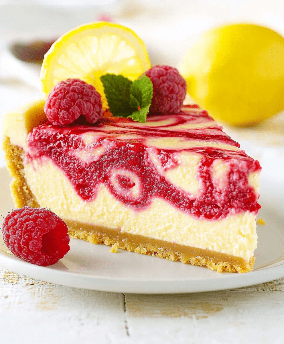 Lemon Raspberry Swirl Cheesecake Recipe - novayum.com