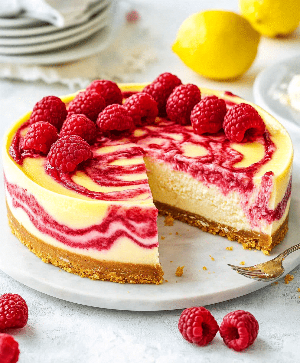 Lemon Raspberry Swirl Cheesecake Recipe - novayum.com
