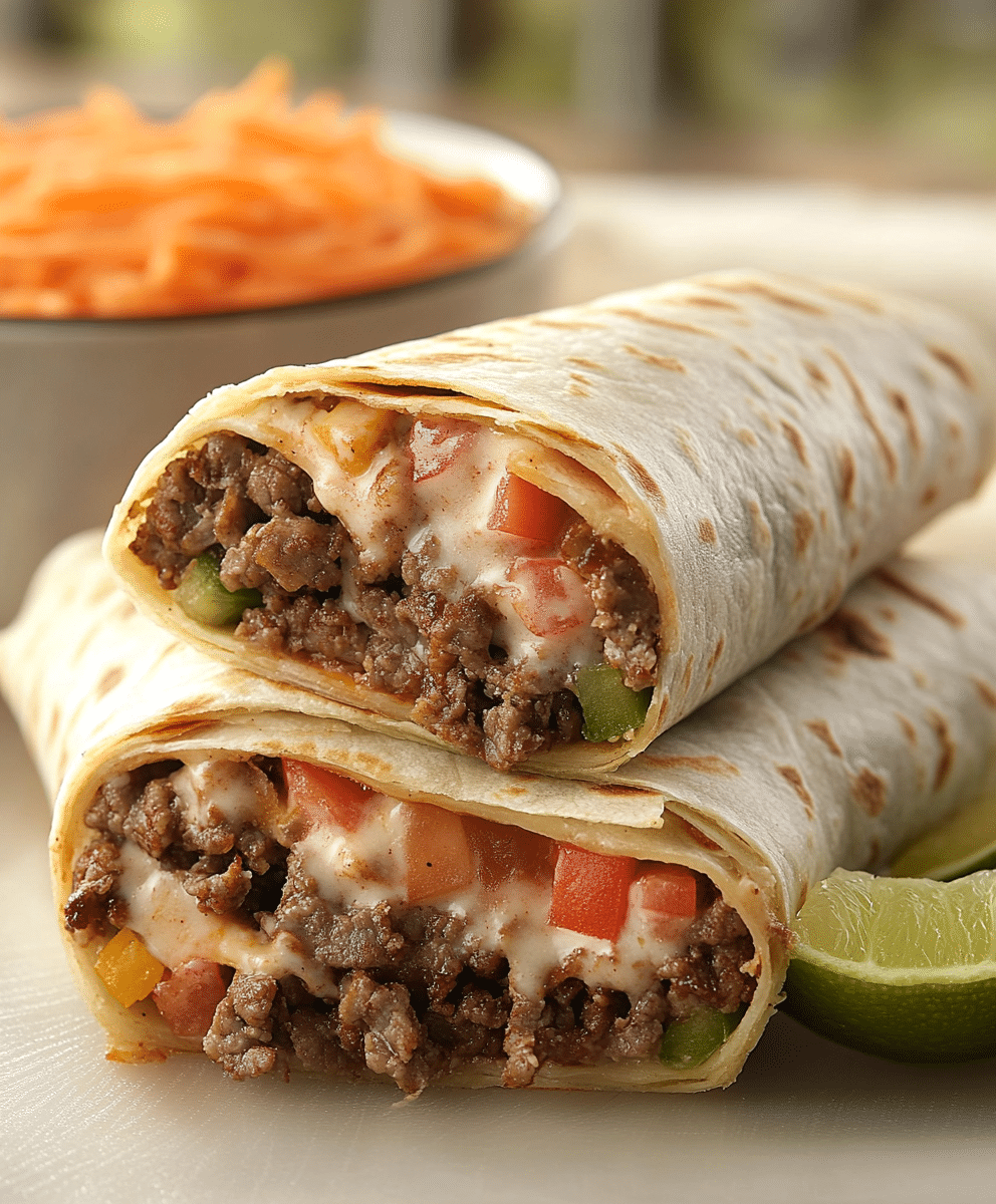 Cheesy Beef Fiesta Wraps Recipe - novayum.com