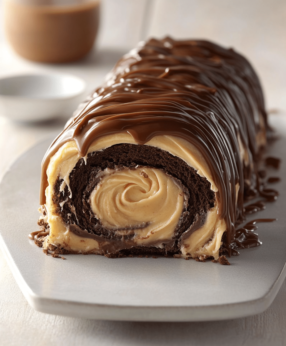 Chocolate Caramel Cream Roll Recipe - novayum.com