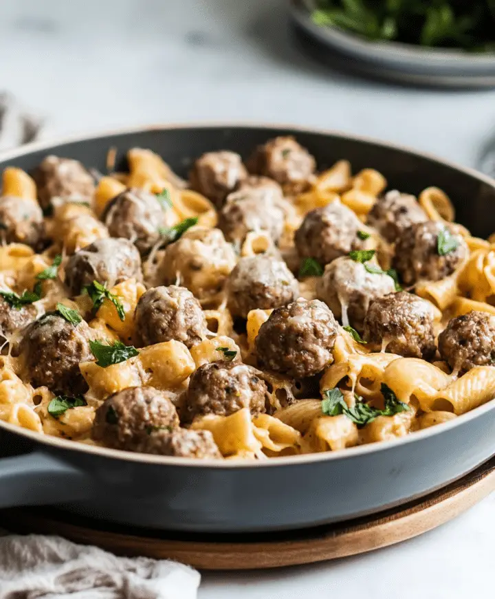 Swedish Meatball Pasta Bake Recipe - novayum.com