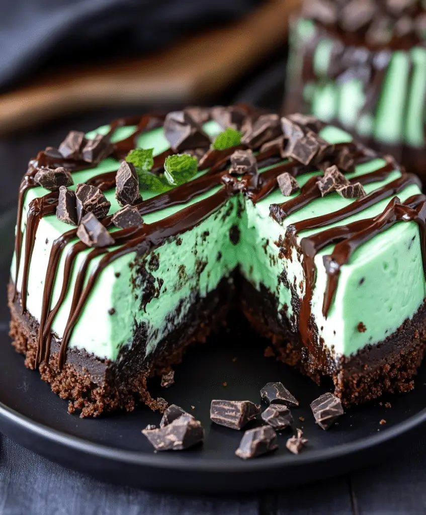 No Bake Mint Chocolate Cheesecake Recipe - novayum.com