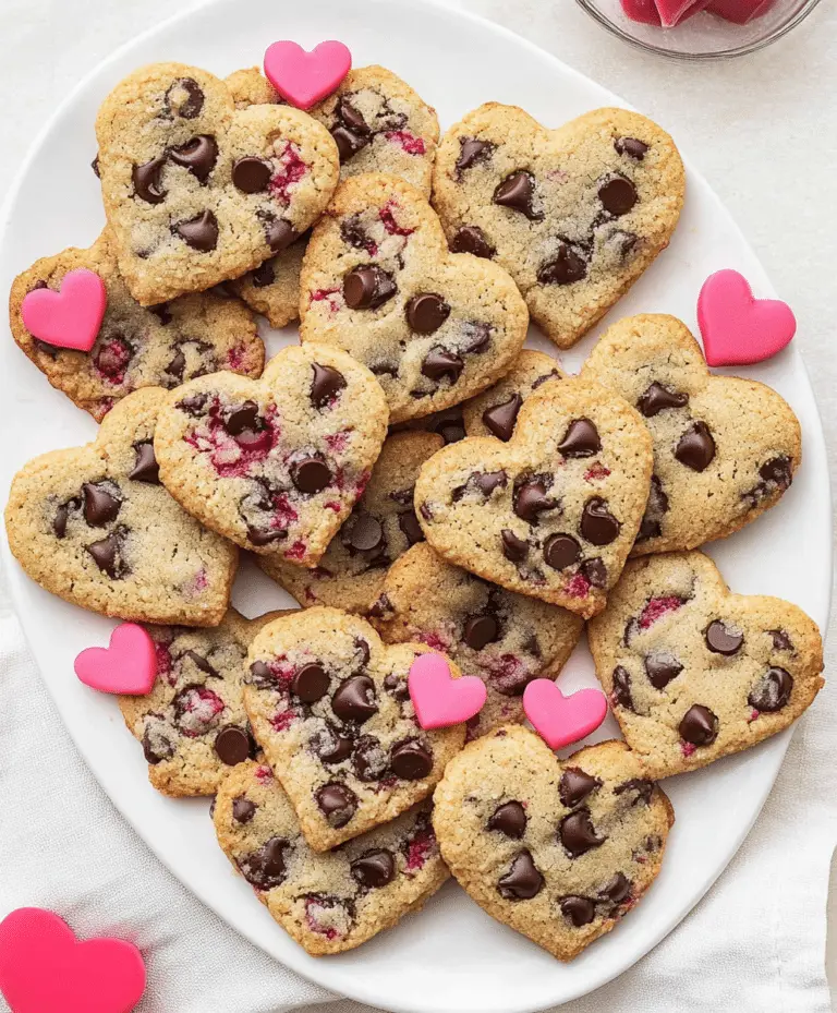 Heart-shaped Chocolate Chip Cookies Recipe - novayum.com
