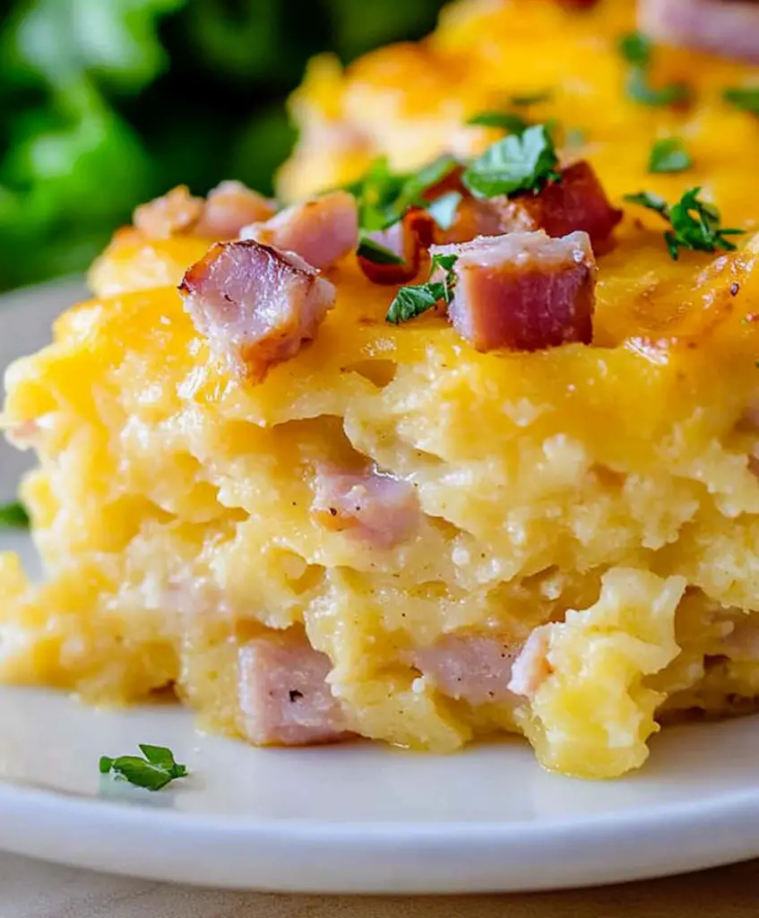 Cheesy Hashbrown Breakfast Casserole With Ham Recipe - novayum.com