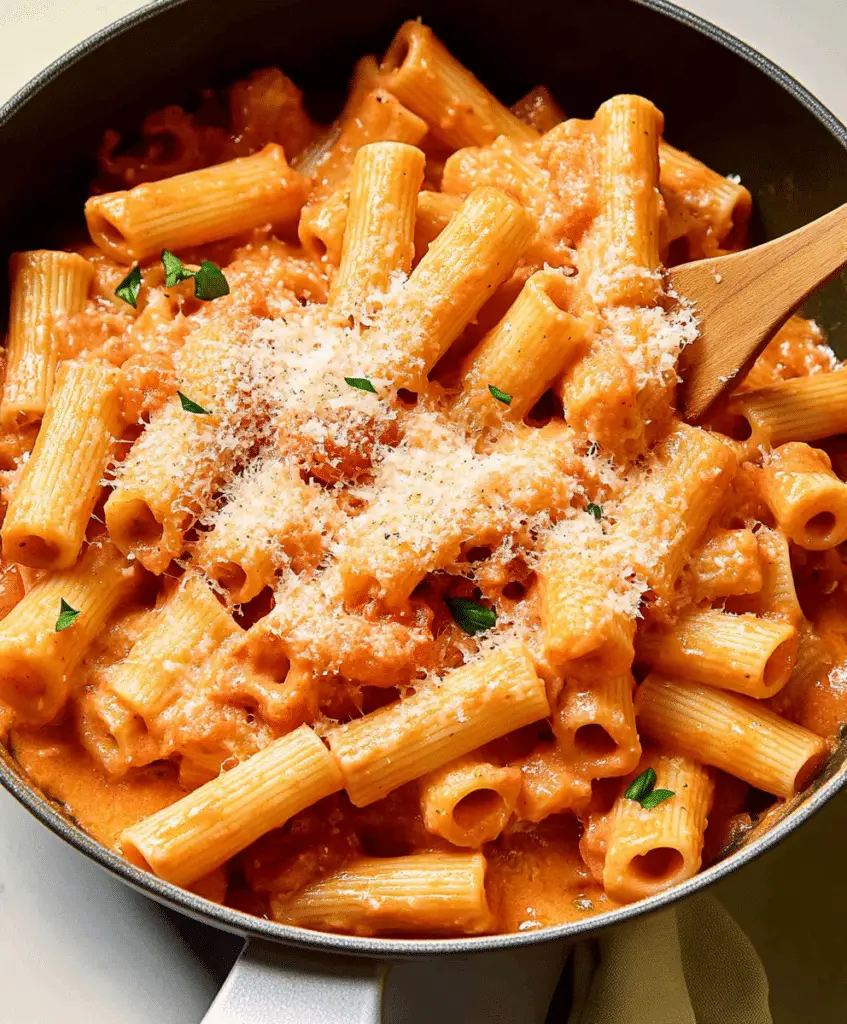 Creamy Tomato Rigatoni Pasta Recipe - novayum.com