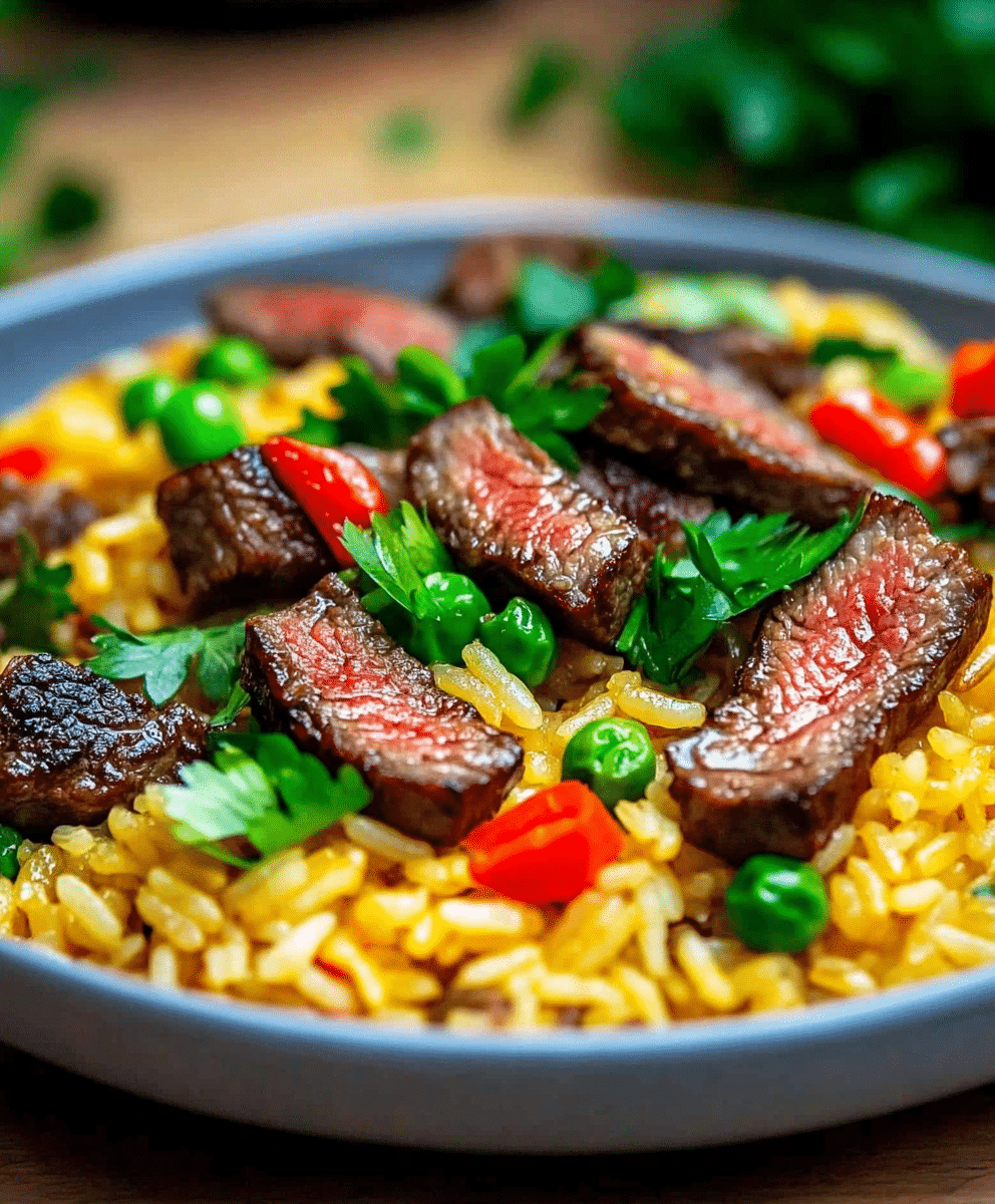 Garlic Butter Steak Fried Rice Recipe - novayum.com