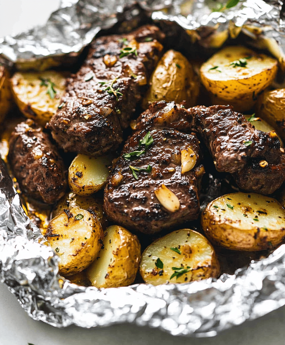 Garlic Steak & Potato Foil Packets Recipe - novayum.com