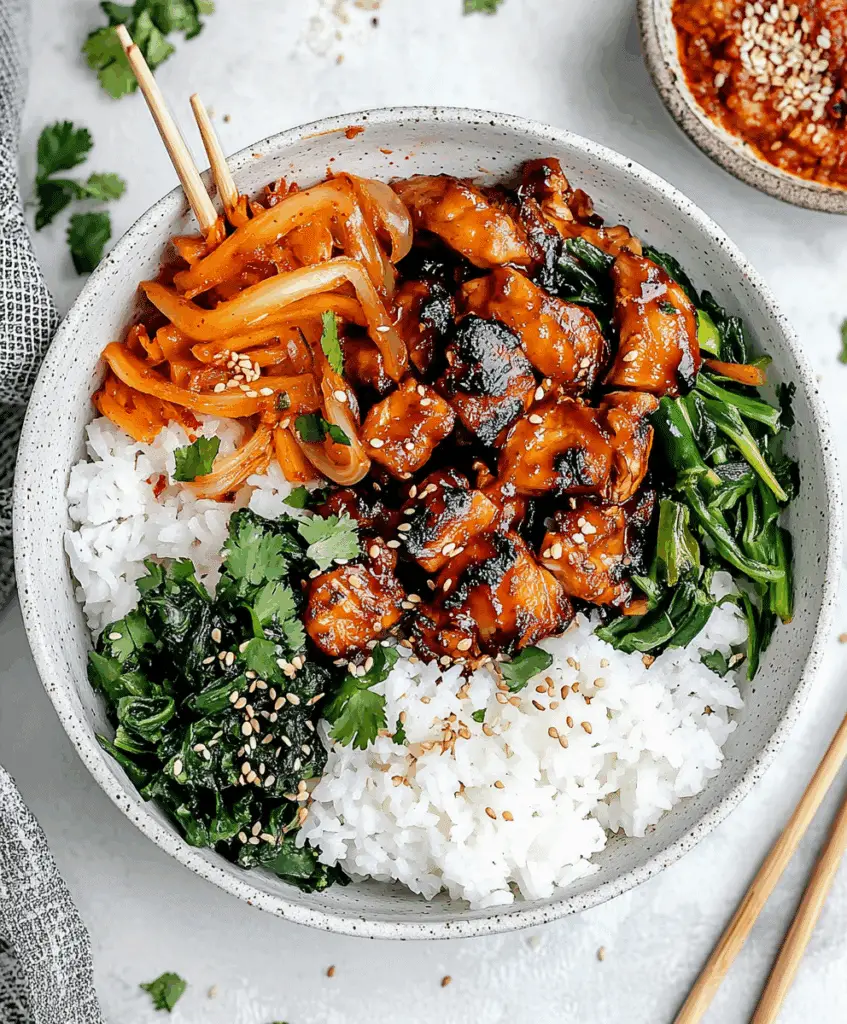 Korean Chicken Rice Bowls Recipe - novayum.com