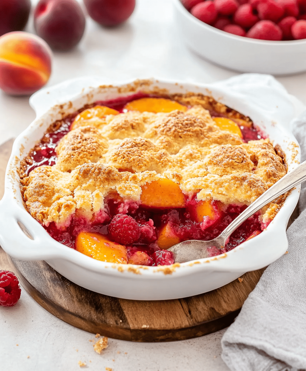 Easy Peach And Raspberry Cobbler Recipe - novayum.com